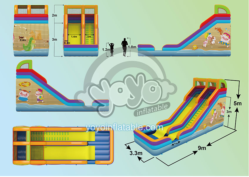 16ft Inflatable Beach Themed Water Slide YWSL-2001 | Yoyo Inflatable